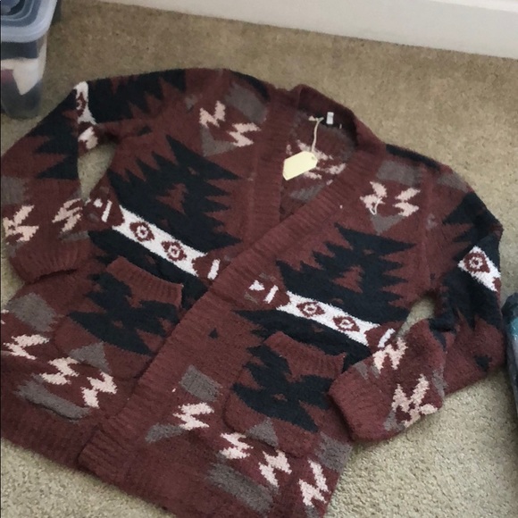 Figleaffashion | Sweaters | Figleaffashion Native Print Cardigan ...